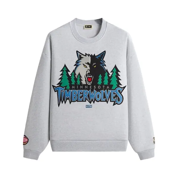 Kith For Nba All-star Minnesota Timberwolves Nelson Crewneck - Grey