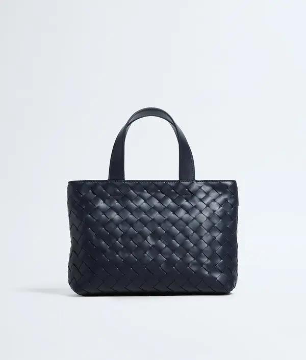 Bottega Veneta Mini Intrecciato Zipped Tote - Midnight