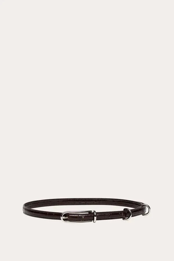 LIFFNER Three Keepers Croc Effect Belt - Brown