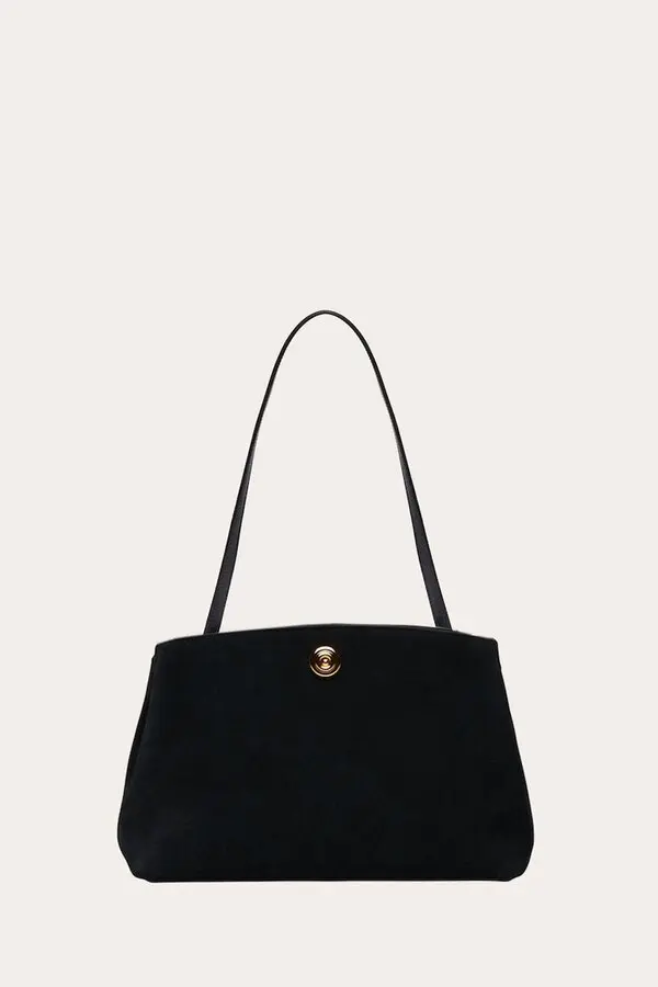 LIFFNER Suede Pushlock Pouch