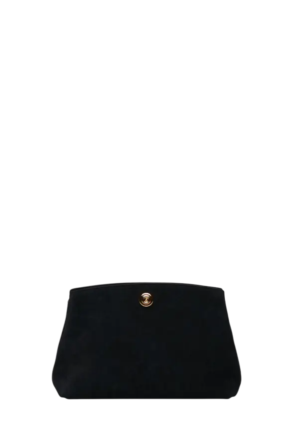 LIFFNER Suede Pushlock Pouch - Black