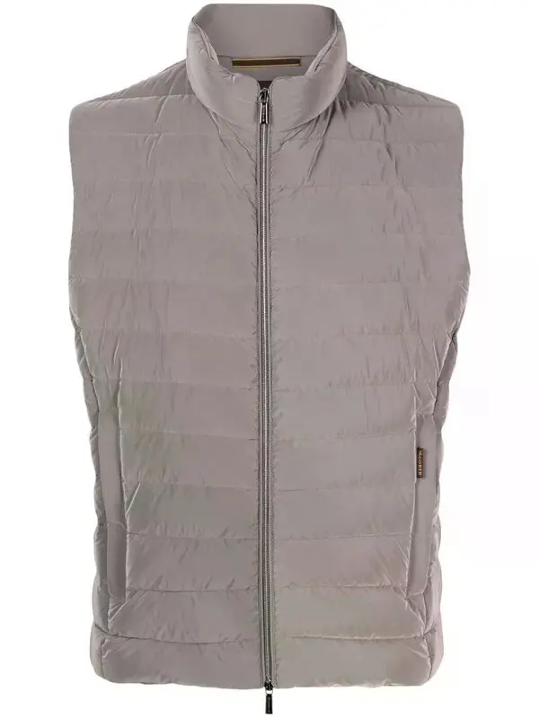 MOORER Zip-up Gilet - Grey
