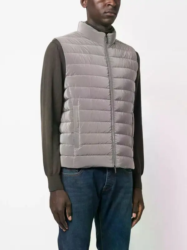 MOORER Zip-up Gilet - Grey