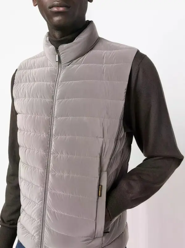 MOORER Zip-up Gilet - Grey