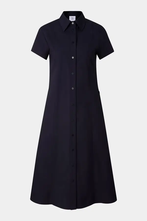 Bogner Alison Poplin Blouse Shirt Dress - Navy Blue