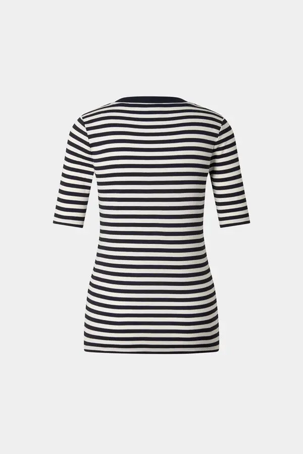 Bogner Nikini Striped T-shirt - Navy Blue/off-white