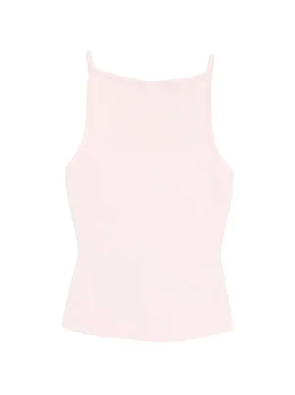 Maje Ribbed Square Neck Tank Top - Pink