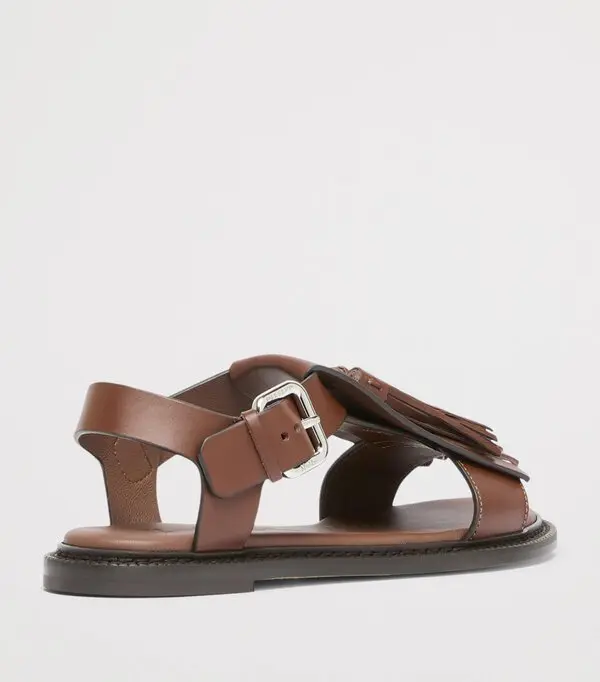 Max Mara Leather Tassel Sandals