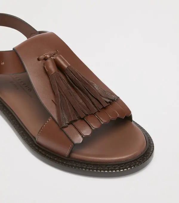Max Mara Leather Tassel Sandals