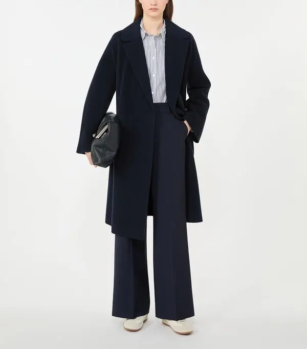Max Mara Wool-blend Belted Coat - Blue