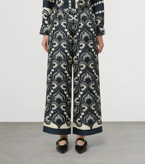 Max Mara Ankle-length Silk Trousers