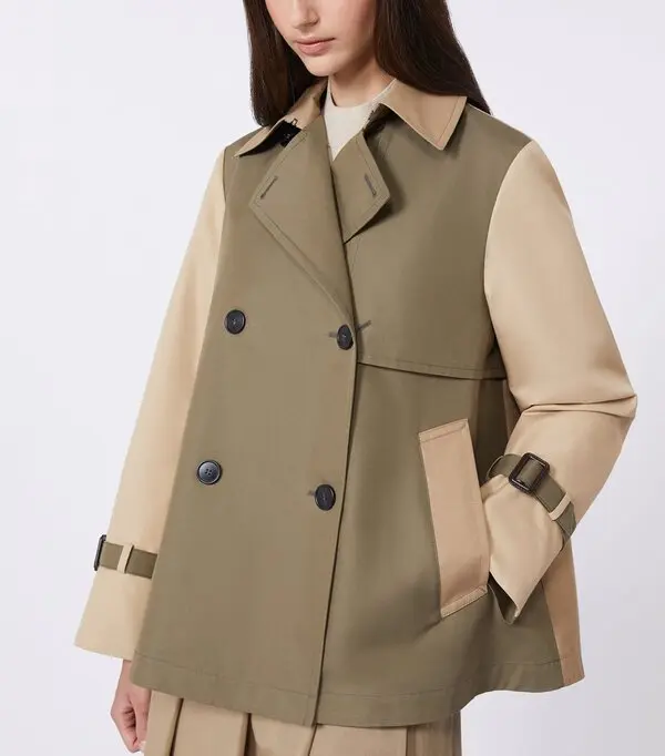 Max Mara Gabardine Cropped Trench Coat
