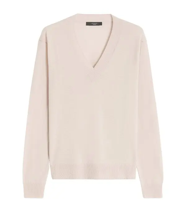 Max Mara Wool-cashmere V-neck Sweater - Beige