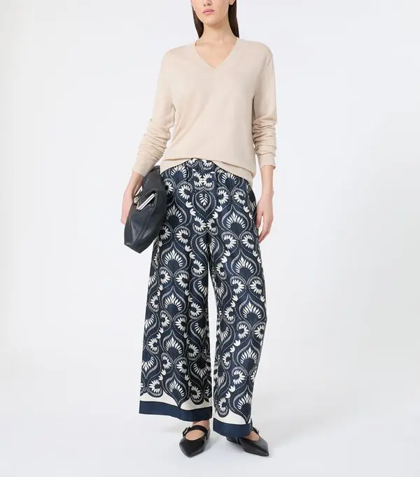 Max Mara Wool-cashmere V-neck Sweater - Beige