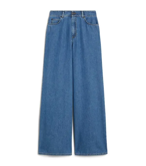 Max Mara Soft Cotton Wide-leg High-rise Jeans