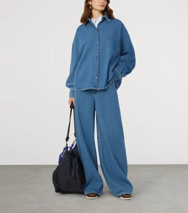 Max Mara Soft Cotton Wide-leg High-rise Jeans