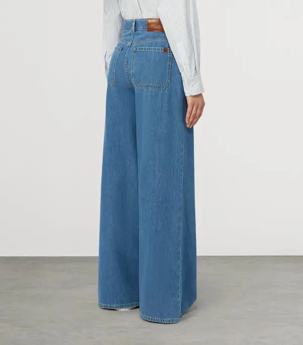 Max Mara Soft Cotton Wide-leg High-rise Jeans