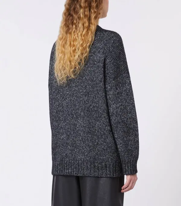 Max Mara Crew Neck Metallic Yarn Sweater