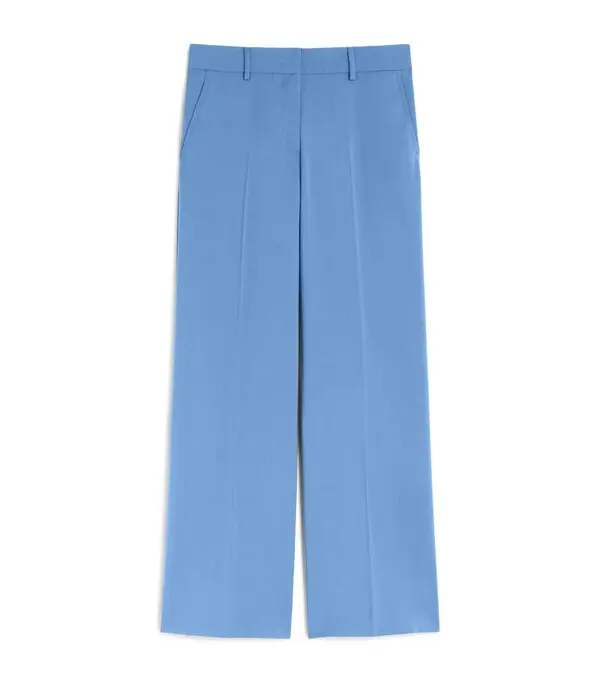 Max Mara Wool Wide-leg Trousers - Blue