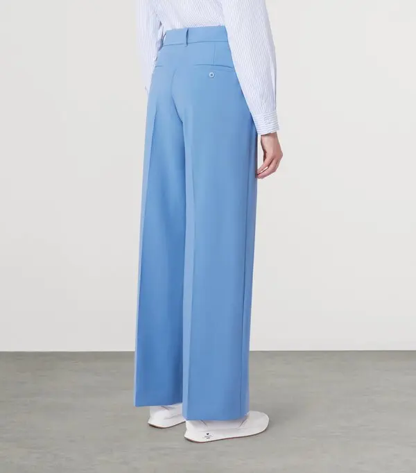 Max Mara Wool Wide-leg Trousers - Blue