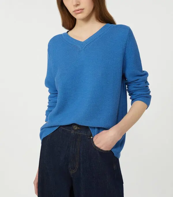 Max Mara Cotton V-neck Sweater - Blue