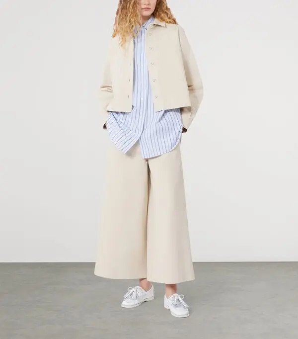 Max Mara Cotton Drill Trousers - Beige
