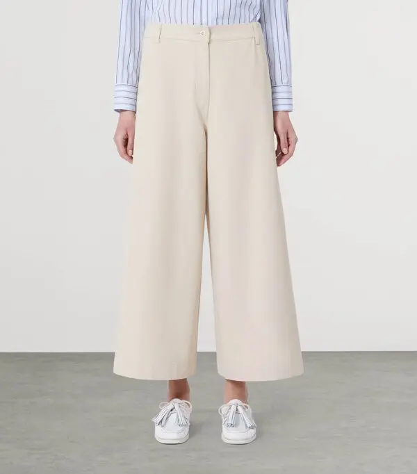 Max Mara Cotton Drill Trousers - Beige