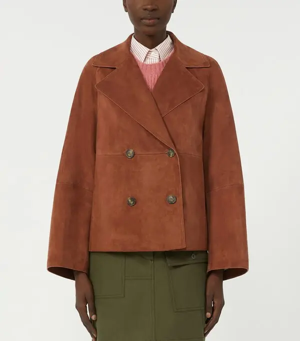 Max Mara Suede Double-breasted Jacket