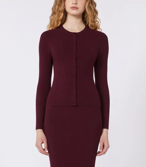 Max Mara Ribbed Crew-neck Cardigan