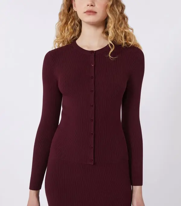 Max Mara Ribbed Crew-neck Cardigan