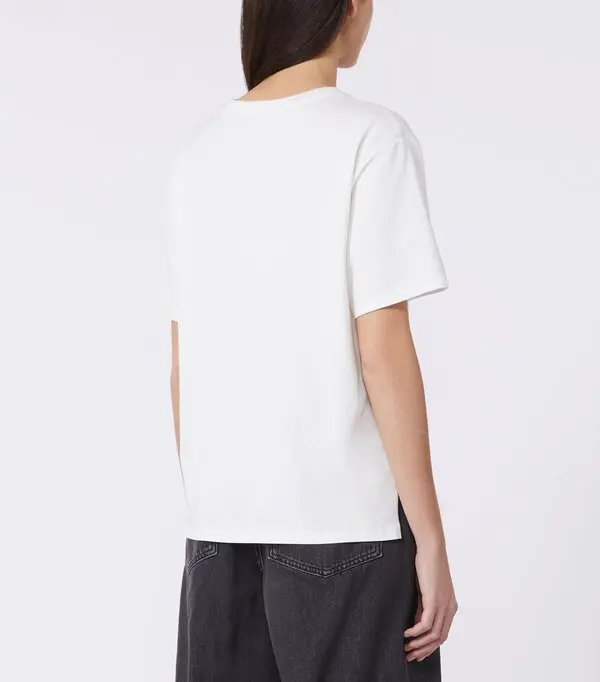 Max Mara Cotton T-shirt With Butterfly Embroidery - White