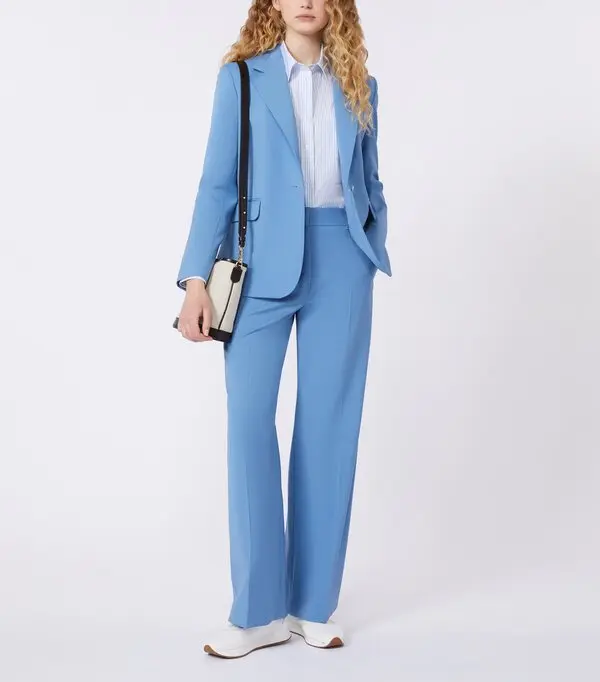 Max Mara Virgin Wool Blazer - Blue