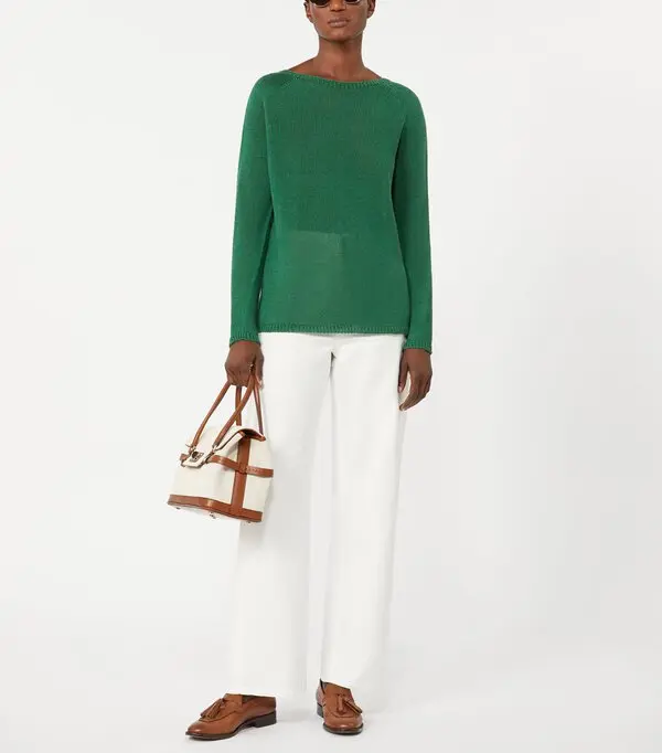 Max Mara Linen Giolino Sweater - Green