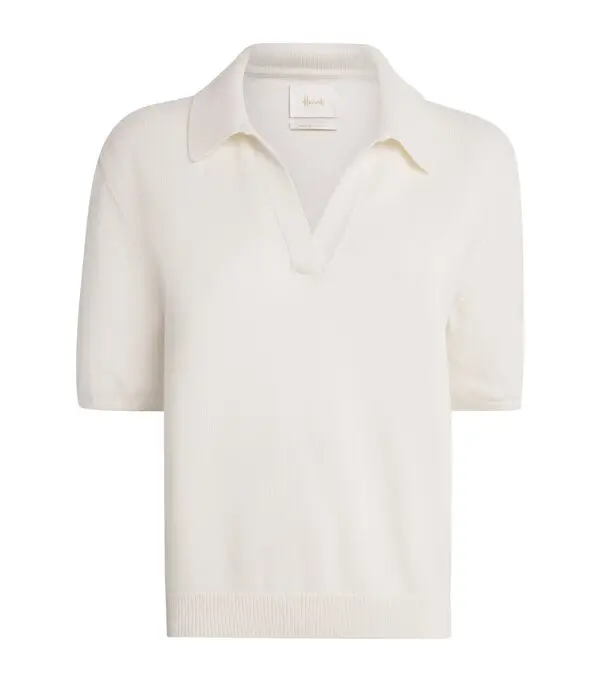 Harrods Cotton-cashmere Collared Sweater - Ivory