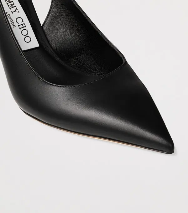 JIMMY CHOO Love 85 Leather Slingback Pumps - Black