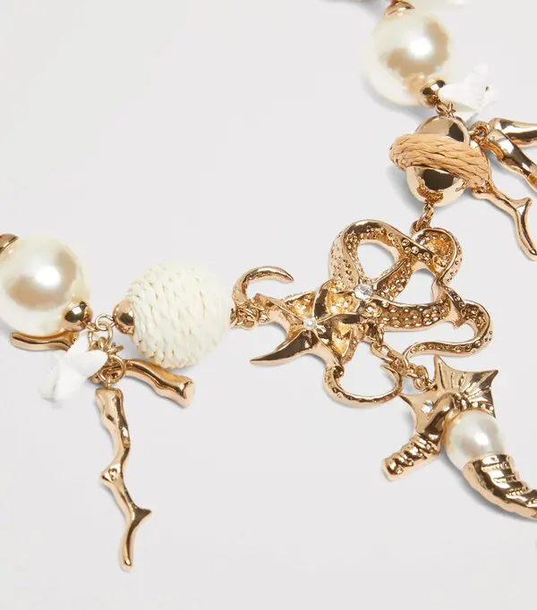 Max Mara Beaded Charm Necklace - Yellow