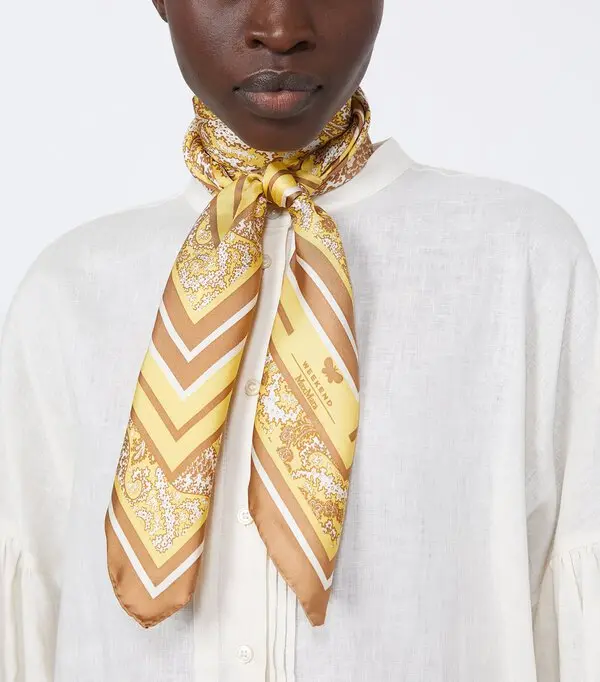 Max Mara Silk Twill Printed Scarf - Green