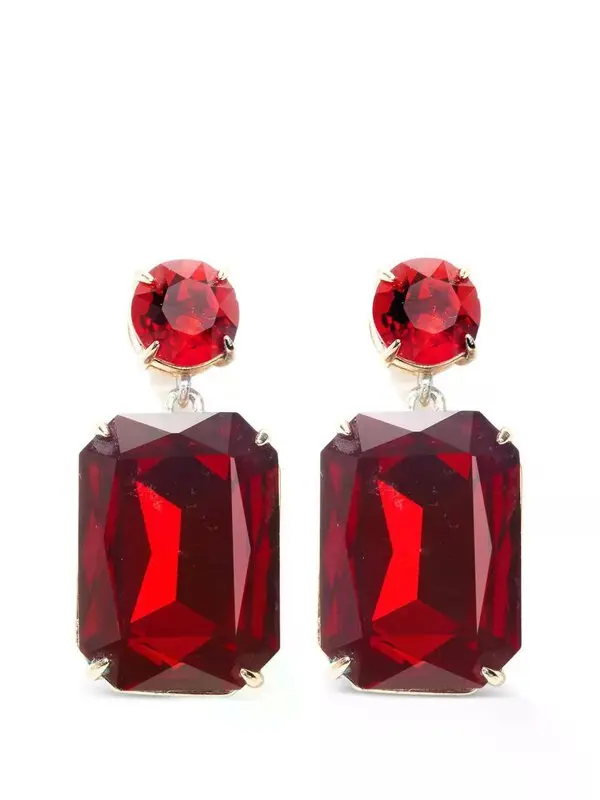 Carolina Herrera Crystal Riviere Drop Earrings - Gold