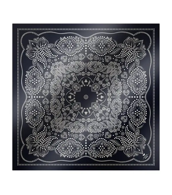 Max Mara Silk Print Square Scarf - Blue