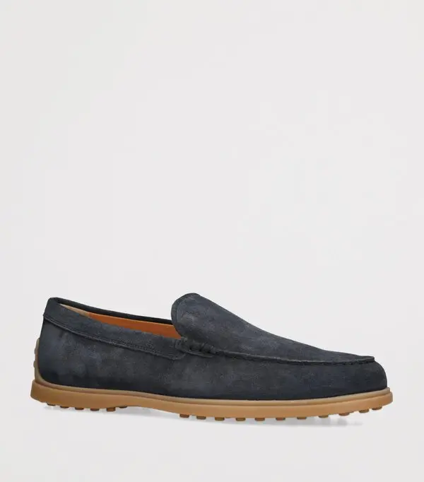 TOD'S Suede Gommino Loafers - Navy