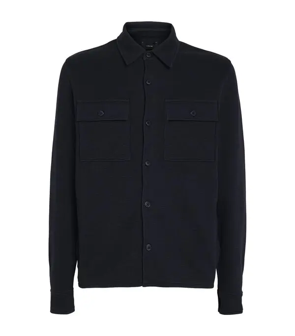 Vince Stretch Cotton-tencel Overshirt - Navy