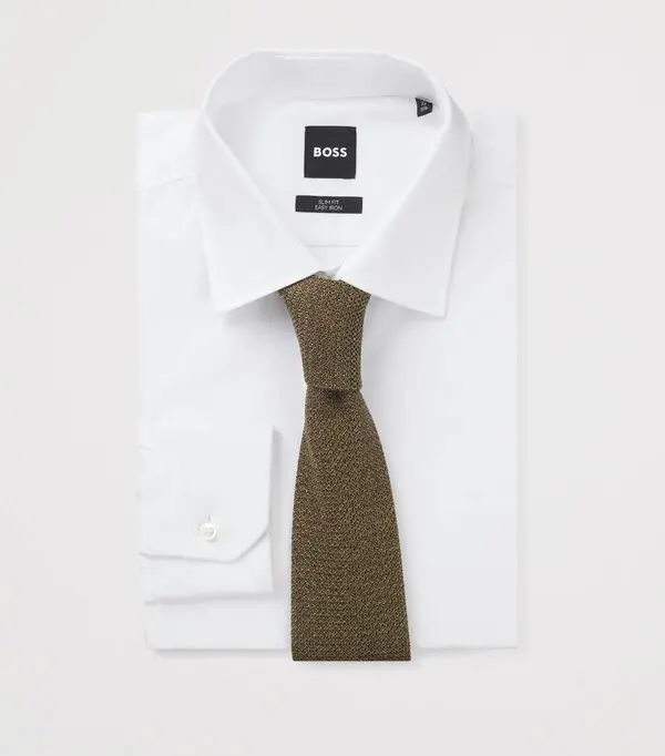 BOSS Silk Knitted Neck Tie - Green