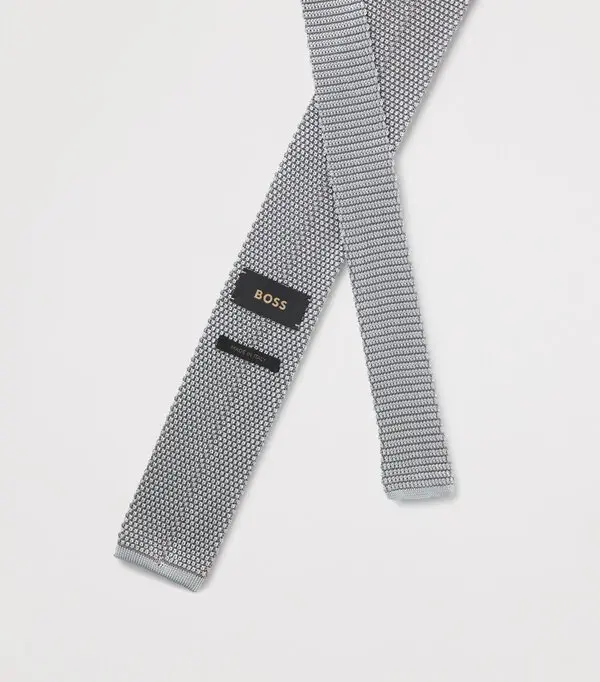 BOSS Silk Knitted Neck Tie - Blue