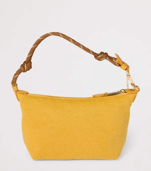 Miu Miu Cotton Gabardine Pouch With Logo - Yellow