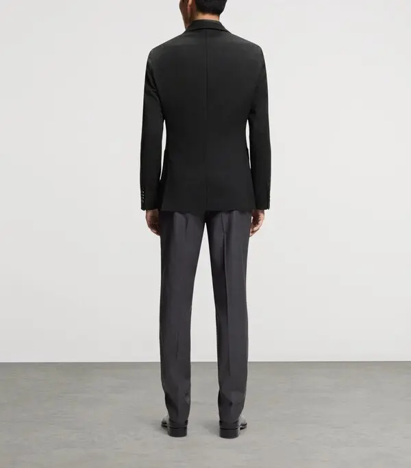 BOSS Wool-silk Slim Fit Blazer - Black
