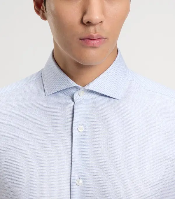BOSS Cotton Geometric Slim-fit Shirt