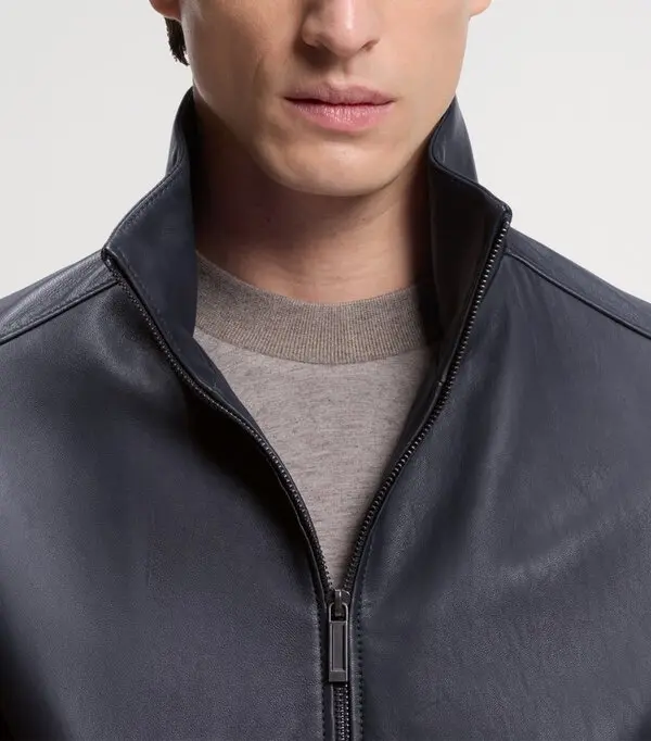 BOSS X Aston Martin Leather Jacket - Blue