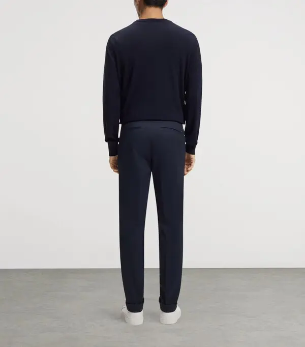 BOSS Stretch-cotton Slim Fit Trousers
