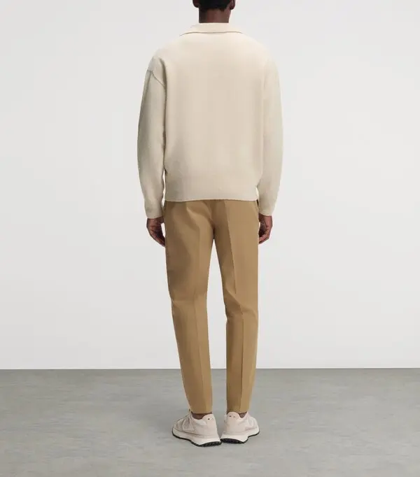 BOSS Virgin Wool Polo Sweater