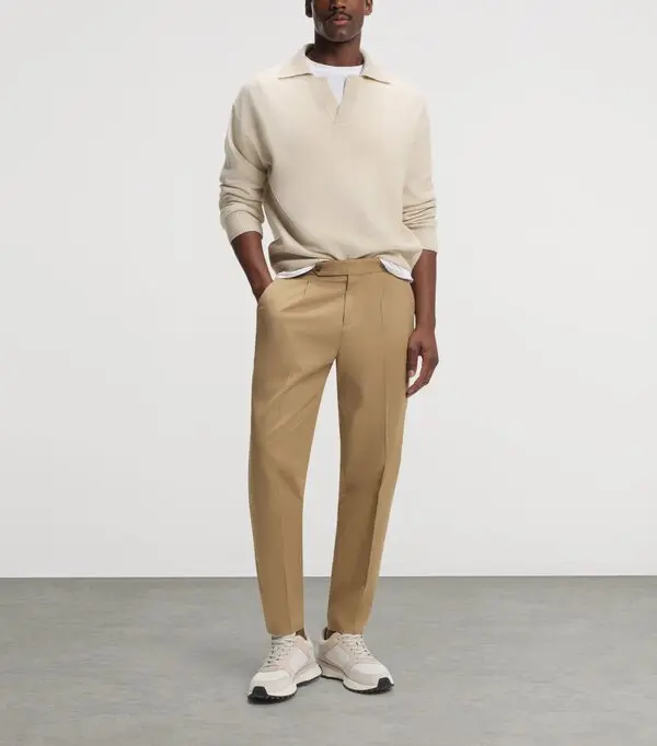 BOSS Virgin Wool Polo Sweater